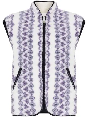 MARANT ETOILE Printed Reversible Vest - Beige