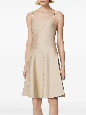 Versace Barocco Texture Short Dress - Beige