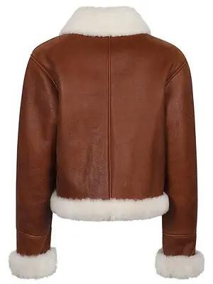 Loewe Shearling Leather Jacket - Brown