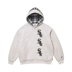 Supreme X Chicago White Sox Zip Up Hooded Sweatshirt - Grey