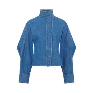 MARINE SERRE Moon Laser Wash Denim Shirt - Blue
