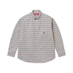 Supreme Loose Fit Flannel Oxford Shirt - Grey