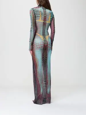 JEAN PAUL GAULTIER Long Sleeve Printed Maxi Dress - Blue
