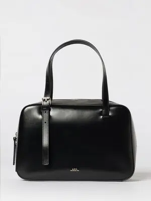A.p.c. Leather Top Handle Bag With Adjustable Shoulder Strap - Black