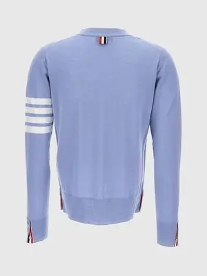 Thom Browne Cardigan With Signature Striping - Gnawed Blue