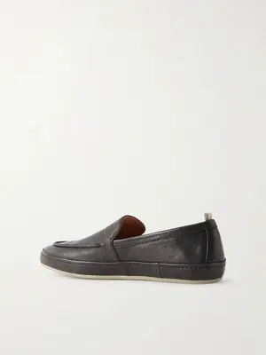 Officine Creative Line 001 Grained-leather Loafers - Black