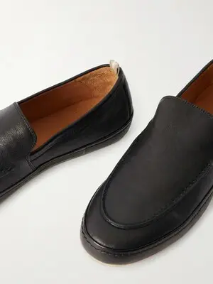 Officine Creative Line 001 Grained-leather Loafers - Black
