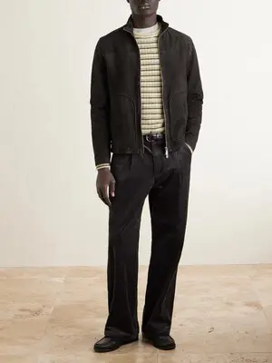 Eleventy Suede Zip-up Jacket - Brown