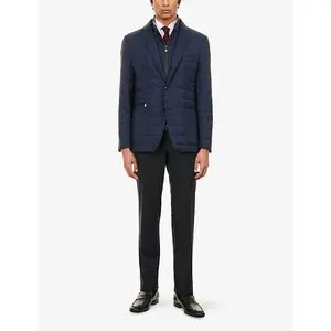 Corneliani Zipped-insert Quilted Woven Blazer