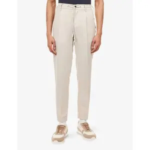Eleventy Slim-leg Linen-blend Jogger Trousers - Sand