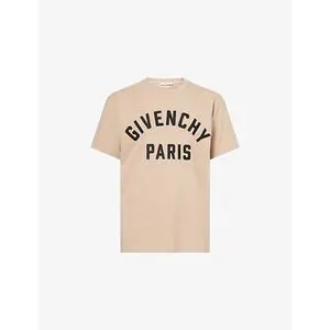 Givenchy Paris Crewneck Cotton-jersey T-shirt - Beige / Black