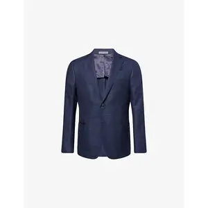 Corneliani Single-breasted Wool And Linen-blend Blazer