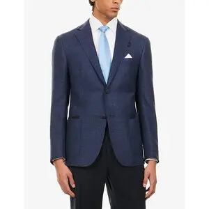 Corneliani Single-breasted Wool And Linen-blend Blazer