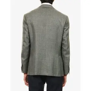 Corneliani Single-breasted Wool, Linen And Silk-blend Blazer