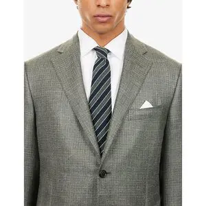 Corneliani Single-breasted Wool, Linen And Silk-blend Blazer