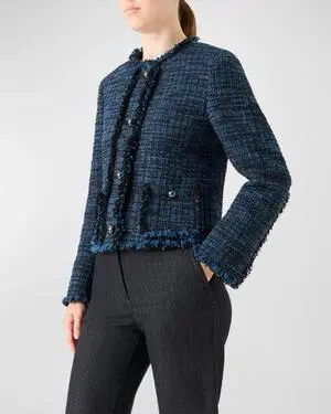 Akris Raw Denim Tweed Jacket - Medium Blue