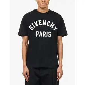 Givenchy Paris Crewneck Cotton-jersey T-shirt - Black / White