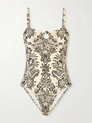 Ulla Johnson Hydra Embellished Printed Swimsuit