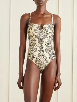 Ulla Johnson Hydra Embellished Printed Swimsuit