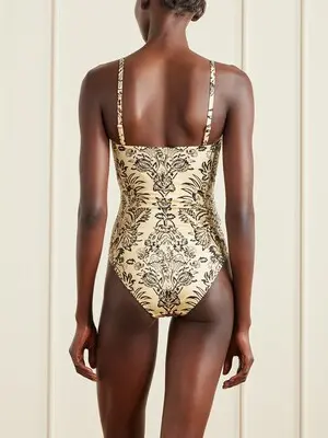 Ulla Johnson Hydra Embellished Printed Swimsuit