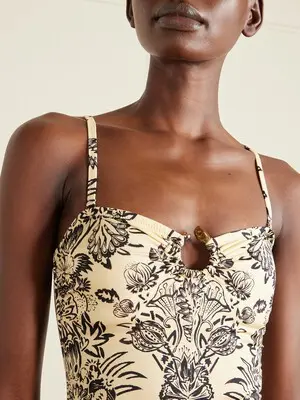 Ulla Johnson Hydra Embellished Printed Swimsuit