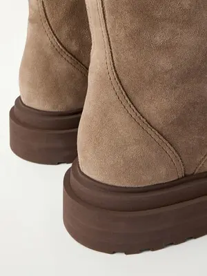 Brunello Cucinelli Suede Lace-up Combat Boots - Brown