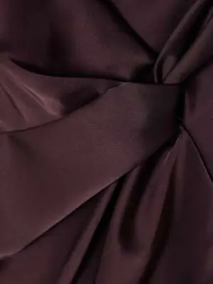 Theory Twist-front Draped Satin Midi Dress - Plum