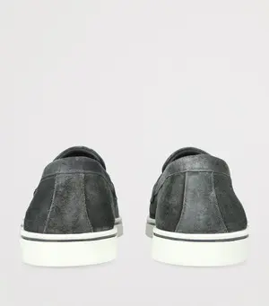 FERRAGAMO Suede Tancredi Loafers - Grey