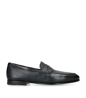 Santoni Textured Loafers