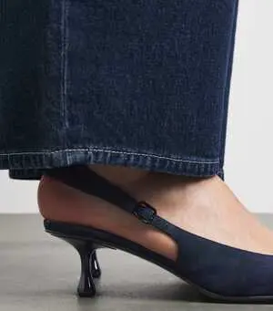 JIMMY CHOO Amel 50 Suede Slingback Pumps