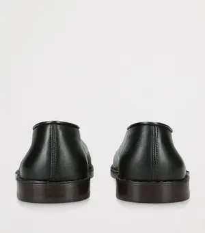 LEMAIRE Leather Piped Slippers - Black