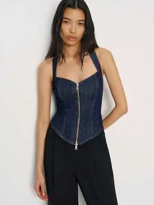REFORMATION Kessie Denim Top