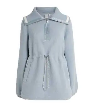 Women's striped collar fleece sweatshirt