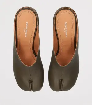 MAISON MARGIELA Leather Tabi Heeled Mules - Brown