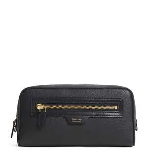 TOM FORD Leather Wash Bag - Black