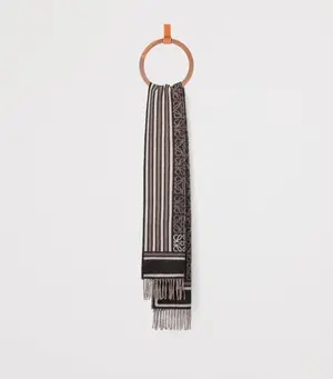 Loewe Wool-cashmere Anagram Scarf