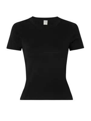 FLORE FLORE Car Ribbed Organic Cotton-jersey T-shirt - Black