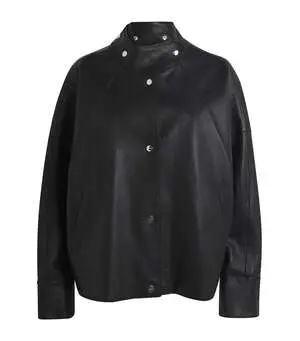 AERON Salem Oversized Leather Moto Jacket