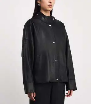 AERON Salem Oversized Leather Moto Jacket