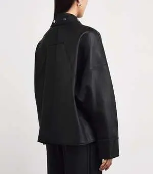 AERON Salem Oversized Leather Moto Jacket