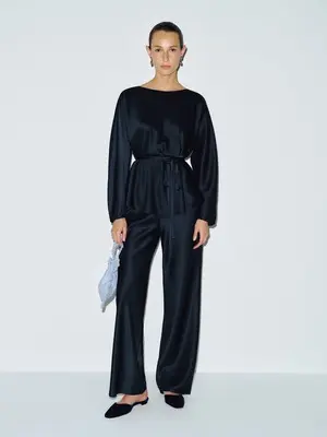 REFORMATION Aubrey Satin Two Piece - Blue