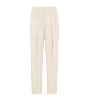 TOM FORD Wool-cashmere-silk Tailored Trousers - White