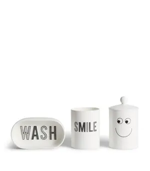 ANYA HINDMARCH Bone China Eyes Bathroom Set - White
