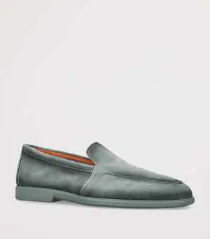 Santoni Suede Malibu Loafers - Blue