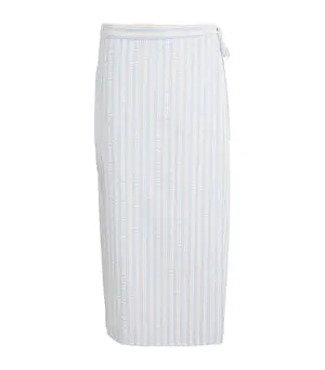 Simkhai Stripe Monty Midi Wrap Skirt