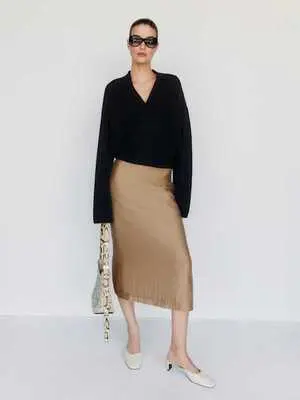 REFORMATION Easton Cashmere Sweater - Black