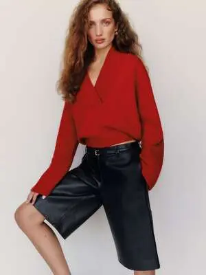 REFORMATION Easton Cashmere Sweater - Red