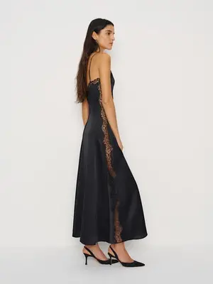 REFORMATION Ericka Silk Dress - Black
