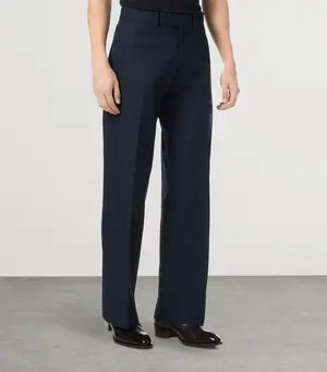 TOM FORD Cotton Tailored Trousers - Navy