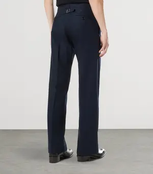 TOM FORD Cotton Tailored Trousers - Navy